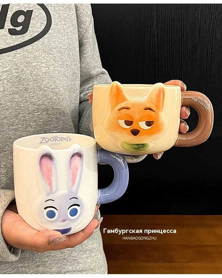 Кружка Zootopia Ник Уайлд, керамическая, 1 шт, детская, коричневая, подарок — фото 1
