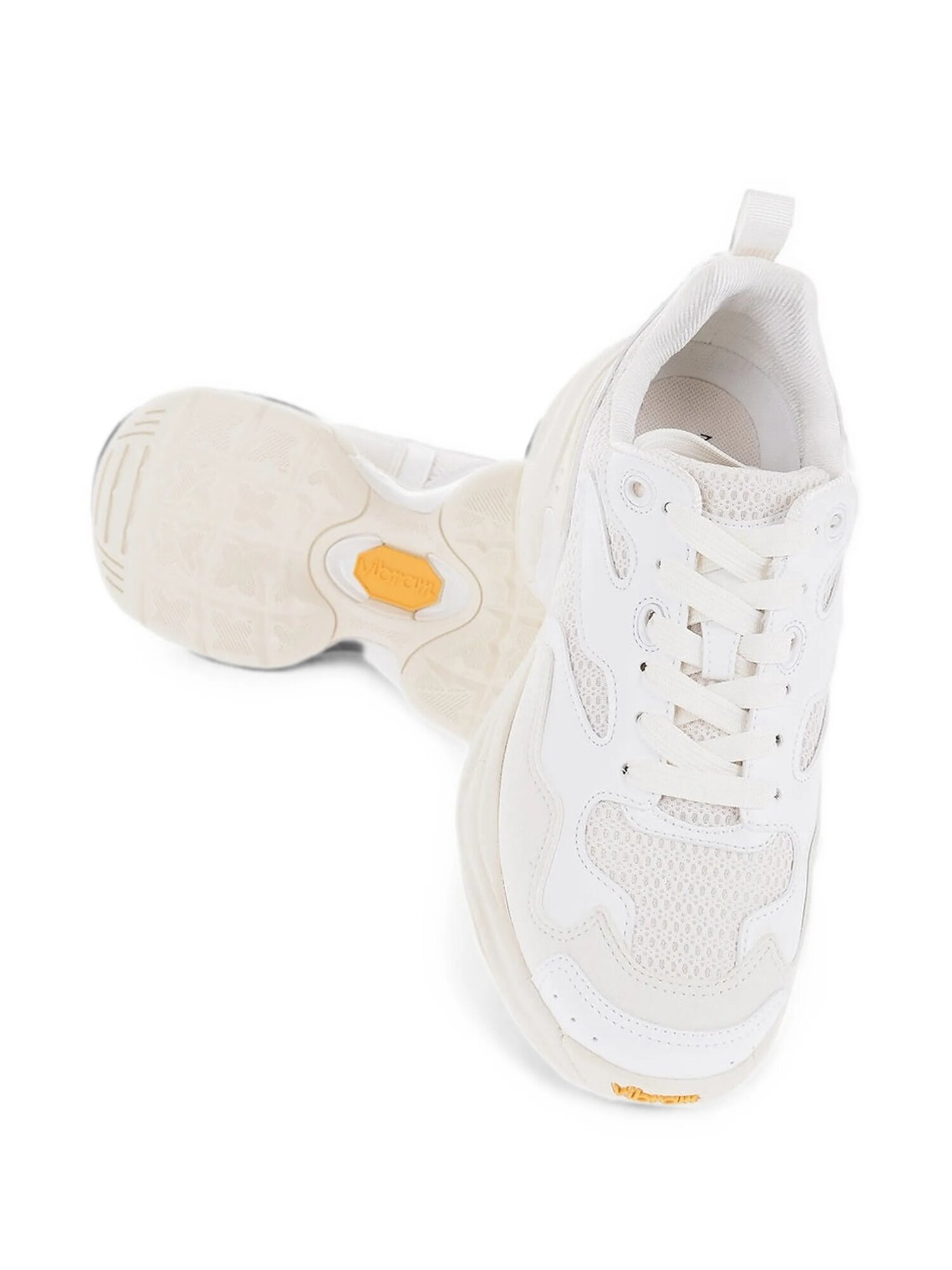 Кроссовки Neil Barrett Croquis mesh-panel sneakers, размер 7, бежевый/белый — фото 1