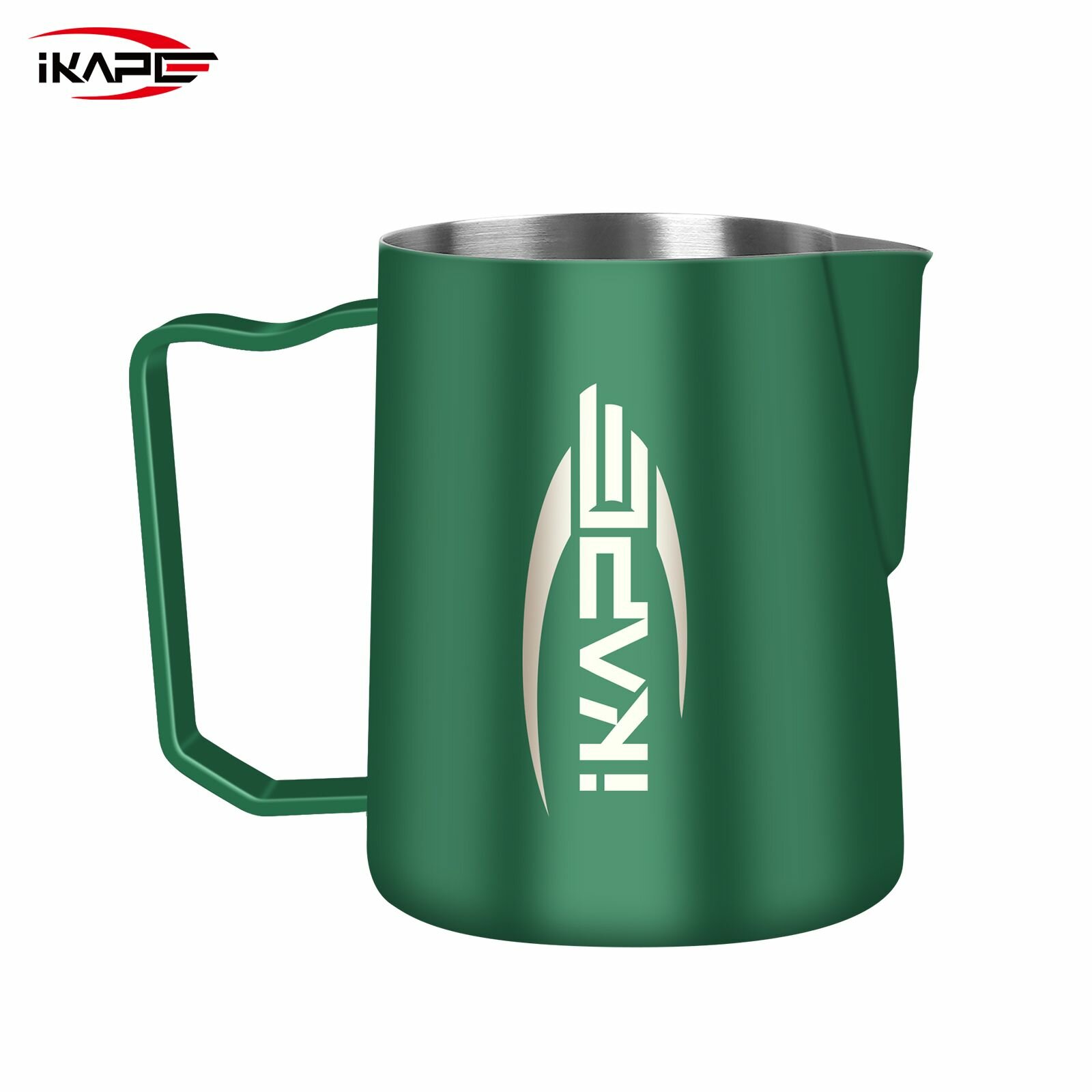 Питчер для молока, молочник IKAPE V2 Milk Pitcher 600 мл, тёмно-зелёный, острый носик