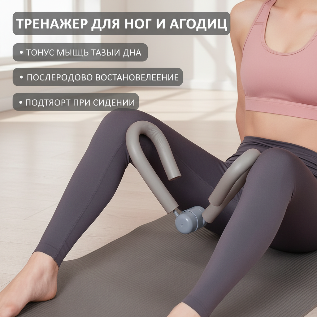Мини-тренажёр, для ног, бедер и ягодиц, розовый, пружинная сталь