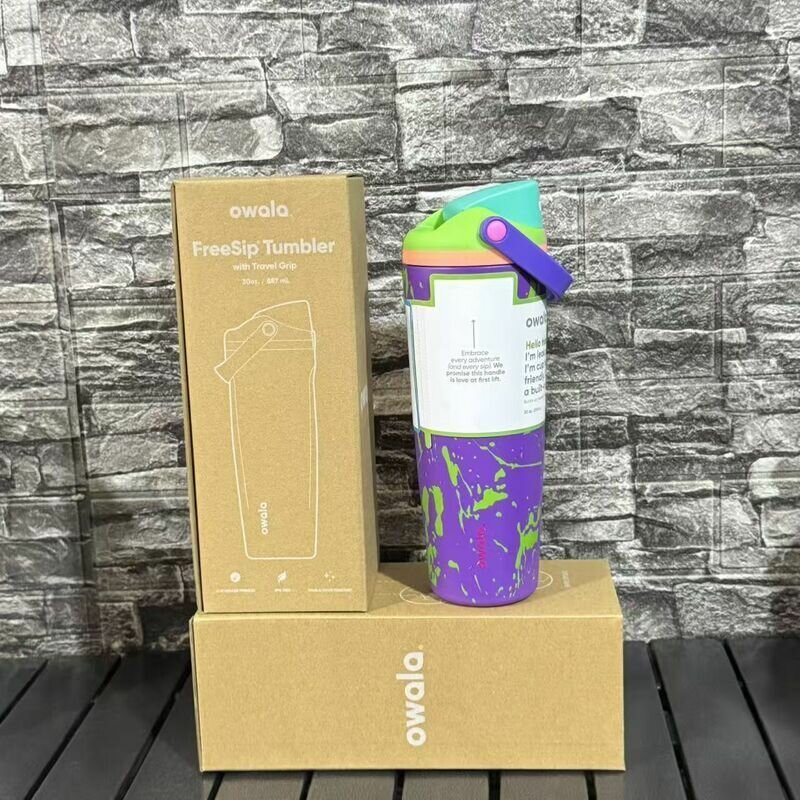 Термокружка Owala FreeSip 30oz изолированная бутылка для воды цветочный принт