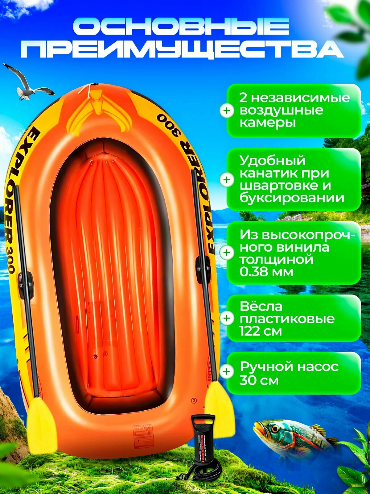 Intex Лодка, 211 см — фото 1