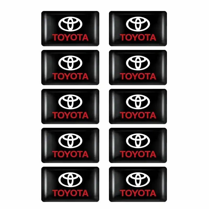3D эпоксидные декоративные наклейки TOYOTA, комплект 10 шт. для кузова и салона автомобиля