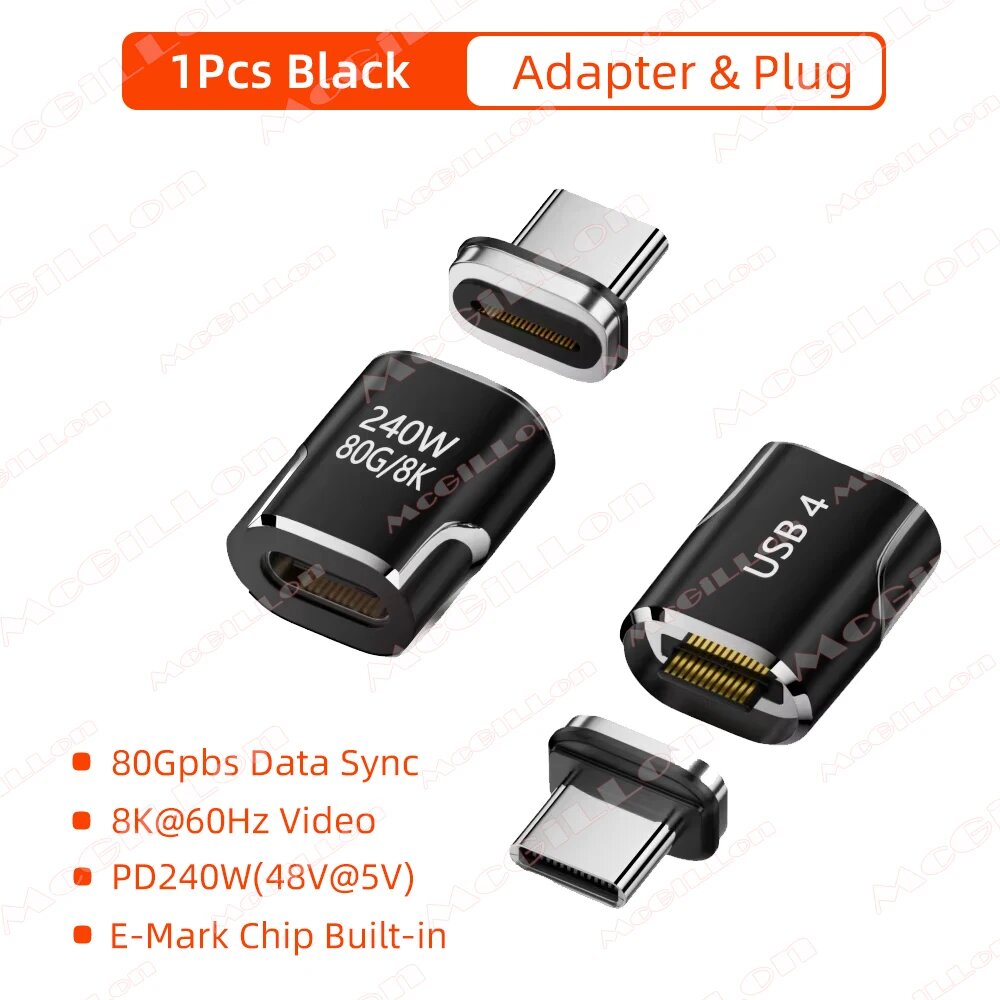 Адаптер USB C to Type C 240W Black