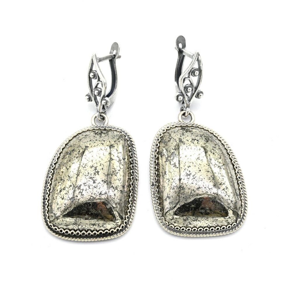 Серьги, пирит