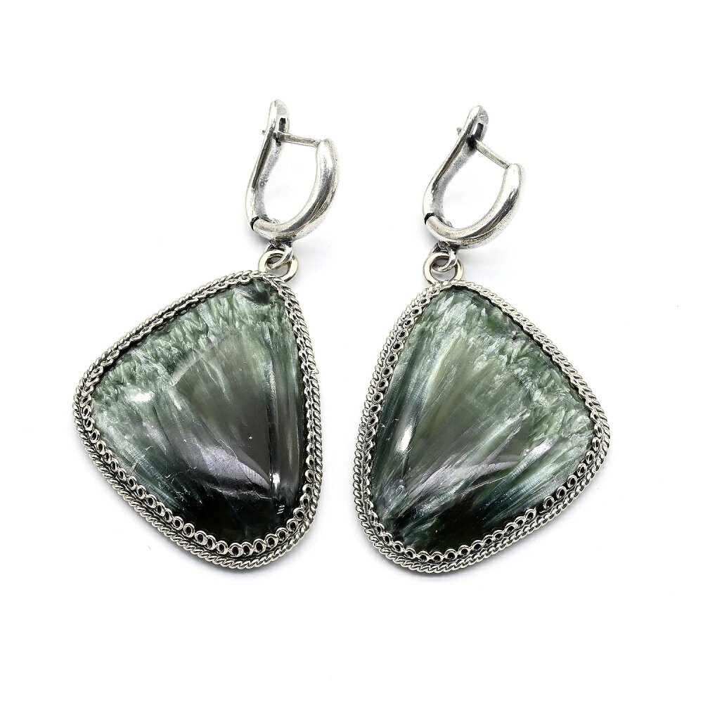 Серьги, серафинит