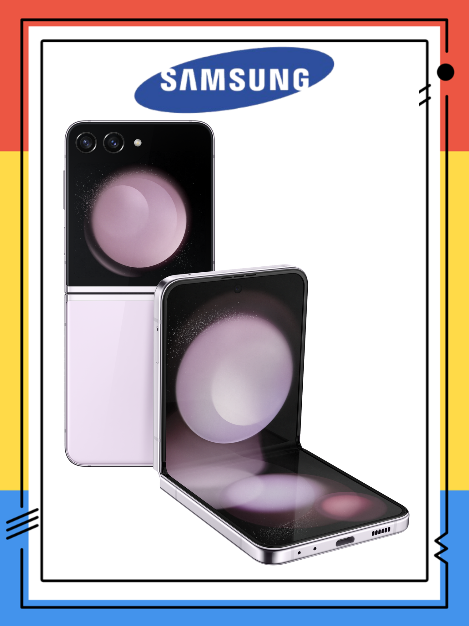 Смартфон Samsung Galaxy Z Flip5 8/256 ГБ, nano SIM + eSIM, лаванда