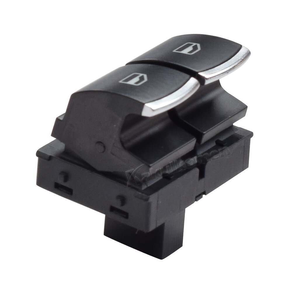 Кнопка управления стеклоподъемником 5K3959857 для Golf GTI, Scirocco, Polo, Passat B6, Touran, Eos, 2-кнопочная, 4-контактная, хром с синей подсветкой, без батарейки
