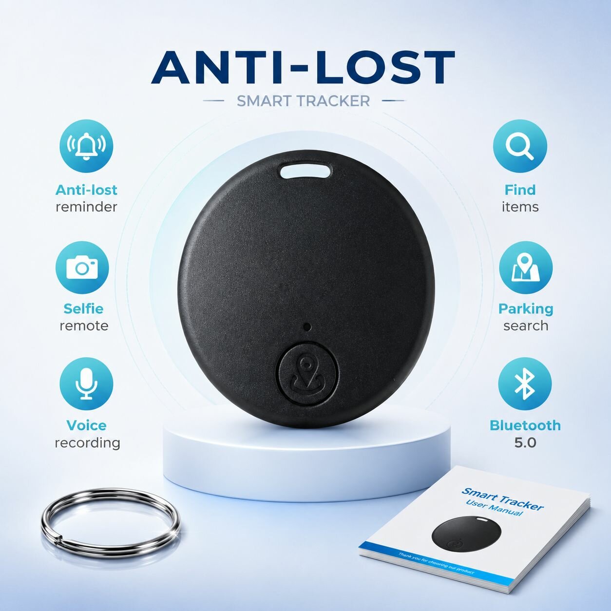 Bluetooth-трекер для животных и вещей умный маячок-антипотеря для собак, кошек, ключей и сумок, работа через приложение на смартфоне умный маячок трекер для ключей маячок антипотеря маячок для сумок