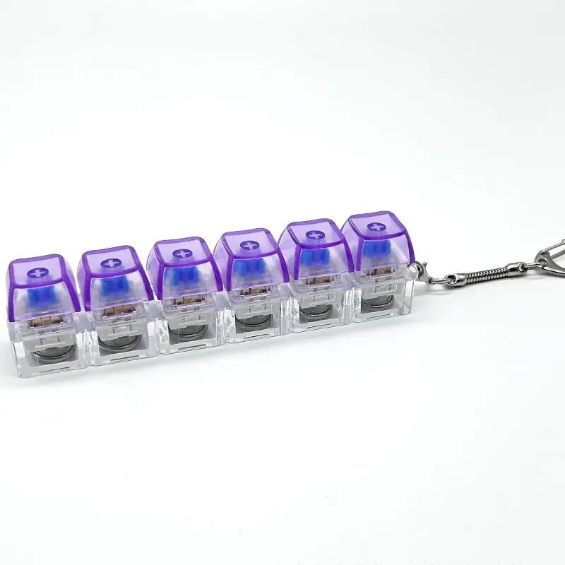Мини-клавиатура-кликер металлическая 6 клавиш Фиолетовый, A11