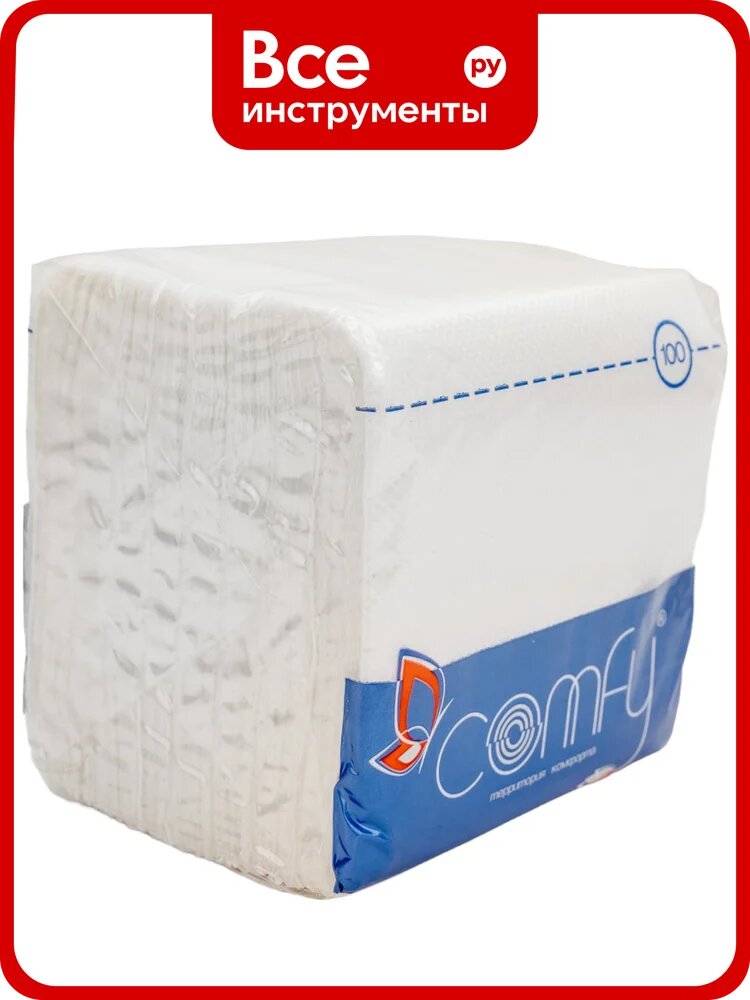 Салфетка COMFY белая 24x24 100 л. 1-639