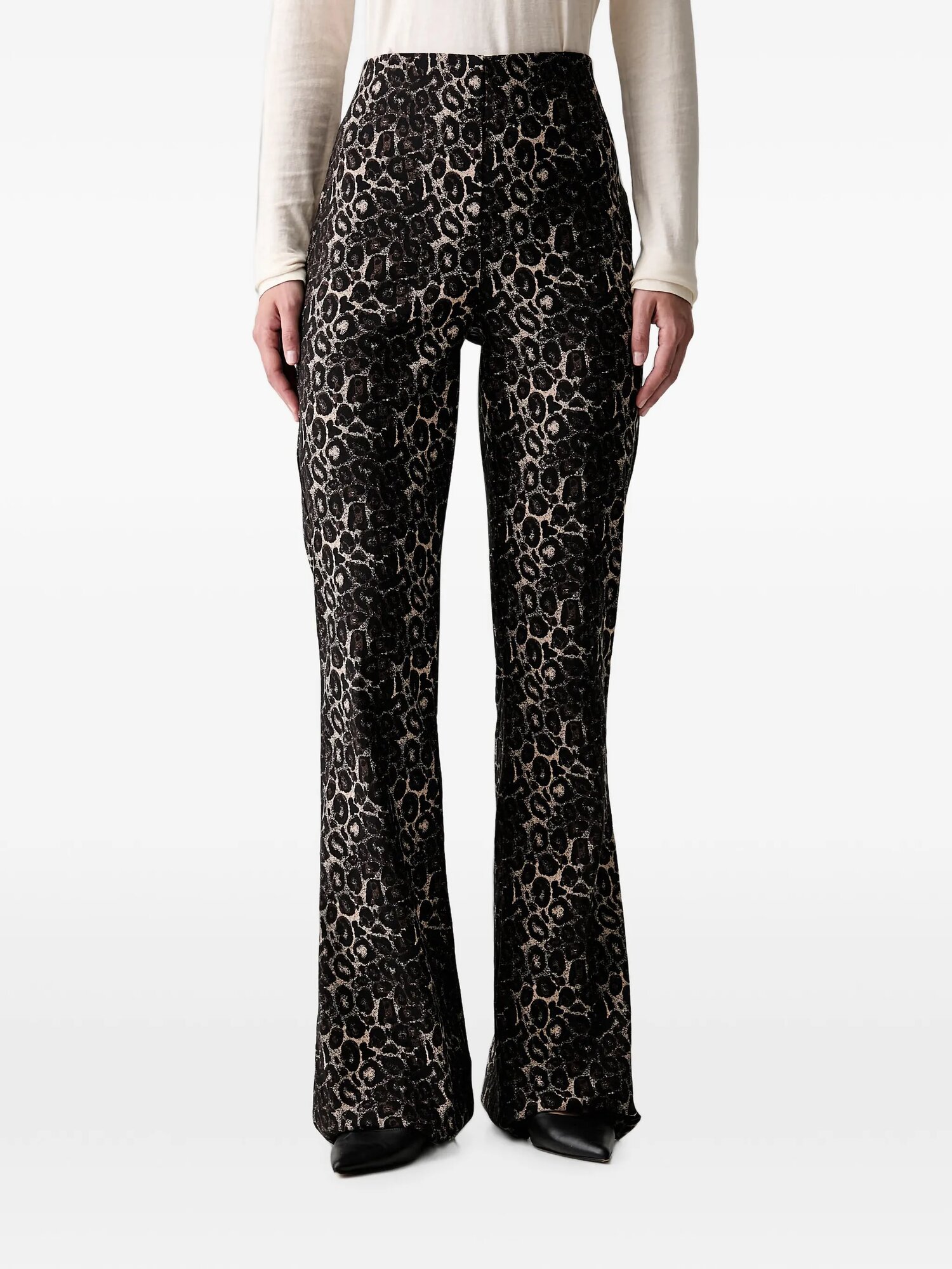 Брюки Leopard-print jacquard trousers
