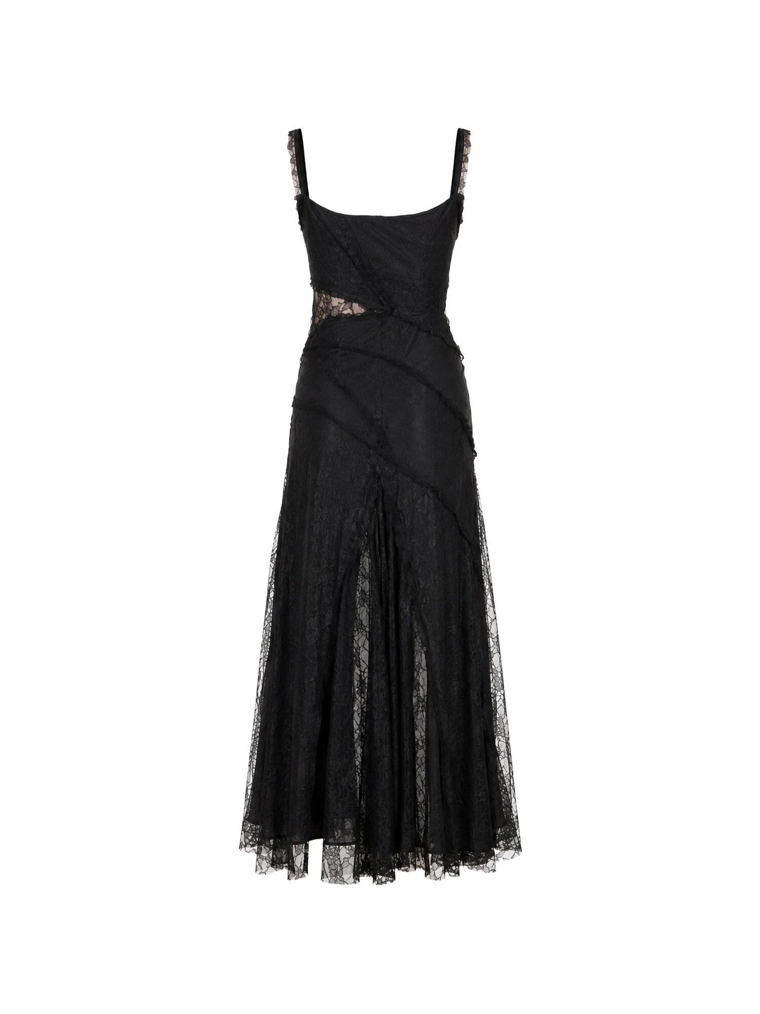 Платье Blumarine Lace patchwork maxi dress, размер 42, black — фото 1