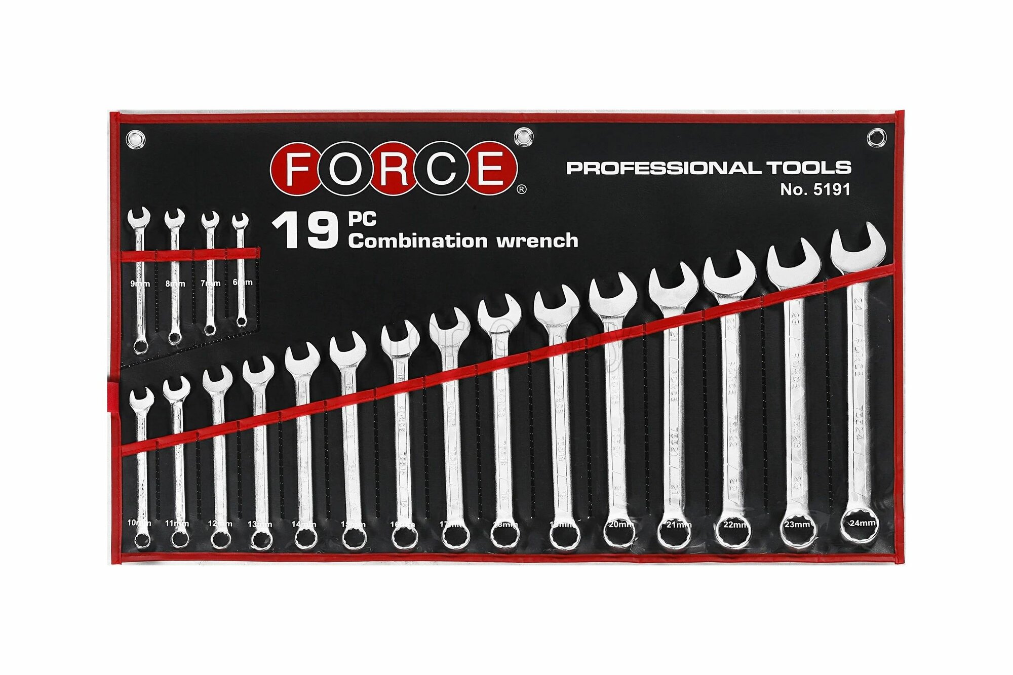 Набор гаечных ключей 19 предметов FORCE 5191C