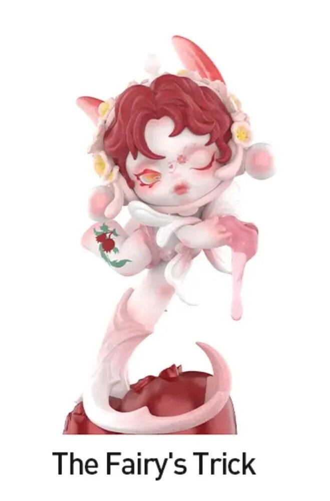 POP MART - Коллекция SKULLPANDA Petals in Four Acts Series Figure, The Fairy's Trick, Подарки, украшения комнат, 1 шт