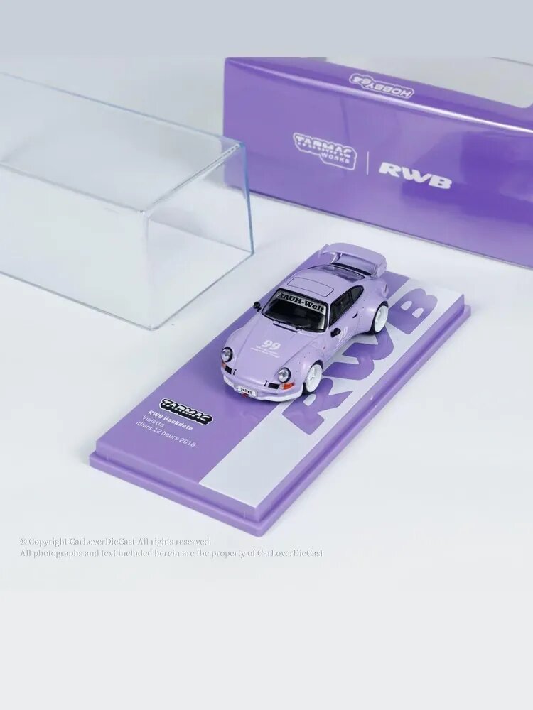 Машинка Tarmac Works TW 1/64 Porsche RWB Backdate Violetta idlers 12 hours 2016 Die-cast Alloy Car Model Collection Display Gift