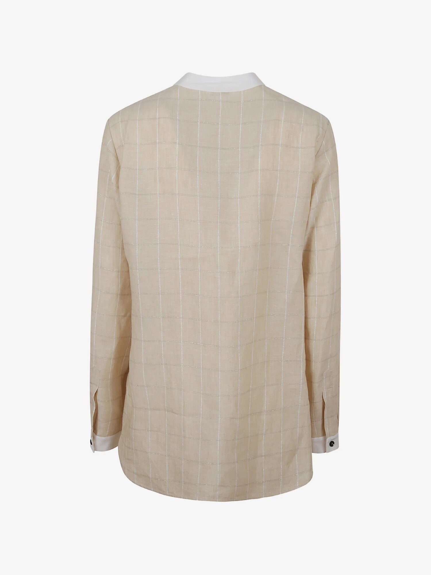 Рубашка Kiton Check-pattern linen shirt, размер 42 — фото 1