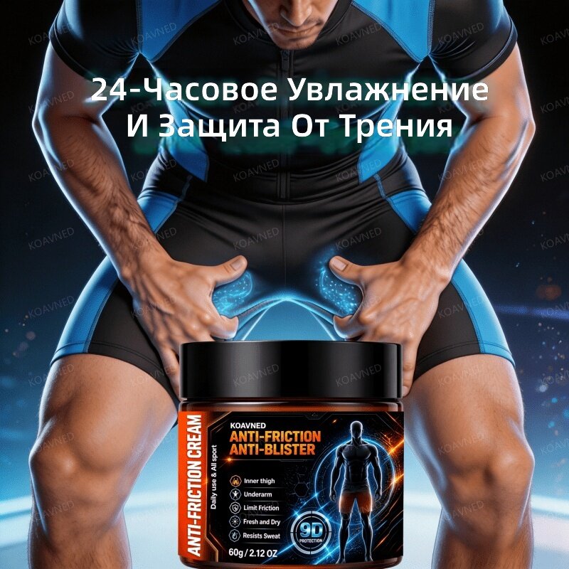 Новейший высокоэффективный спортивный антифрикционный крем быстрого впитывания с натуральными увлажняющими ингредиентами для сухой, чувствительной и легко натираемой кожи, увлажняет и снижает трение с одеждой за 2 минуты, подходит для груди