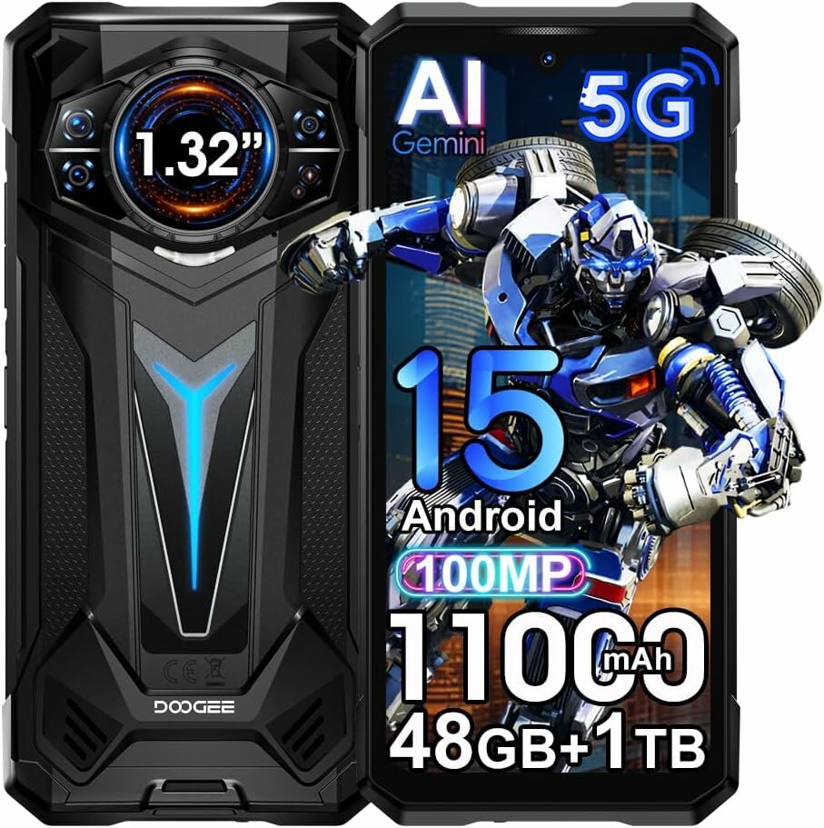 Мобильный телефон DOOGEE S200 Ultra 5G, 48 (12+36) ГБ, 1 ТБ памяти, 6,72 дюйма, аккумулятор 11000 мАч.