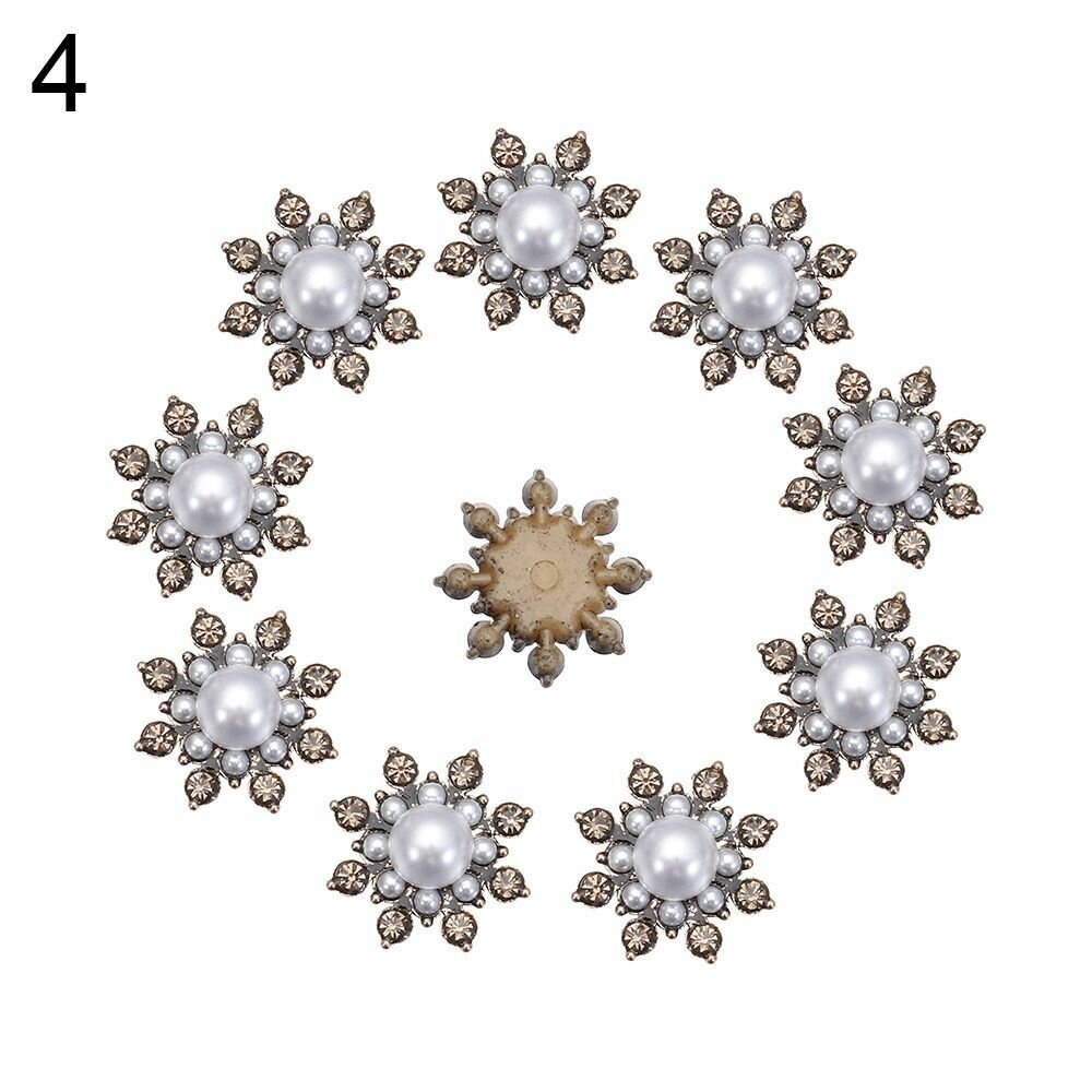 10PCS Пуговицы со стразами
