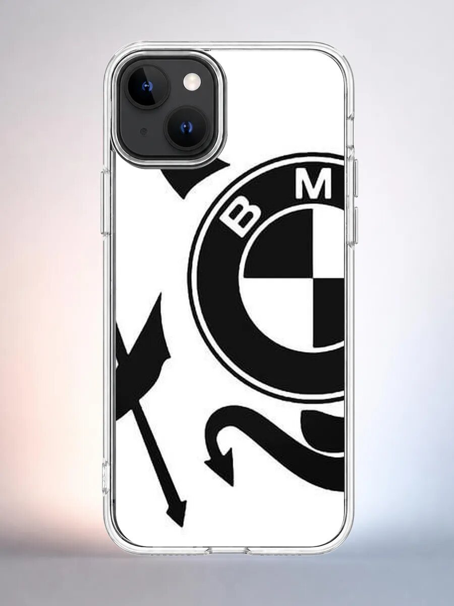 Чехол iPhone 14 BMW дьявол силиконовый прозрачный