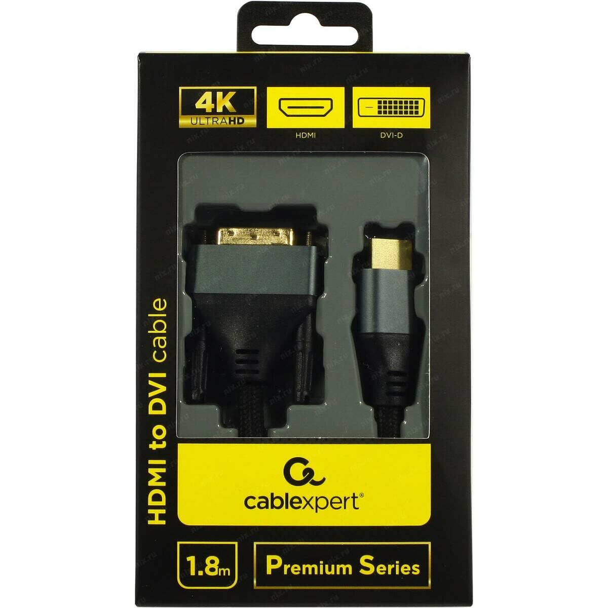 Cablexpert CC-HDMI-DVI-4K-6 Кабель-адаптер HDMI (19M) - DVI (19M) 1.8м, 4K UHD — фото 1
