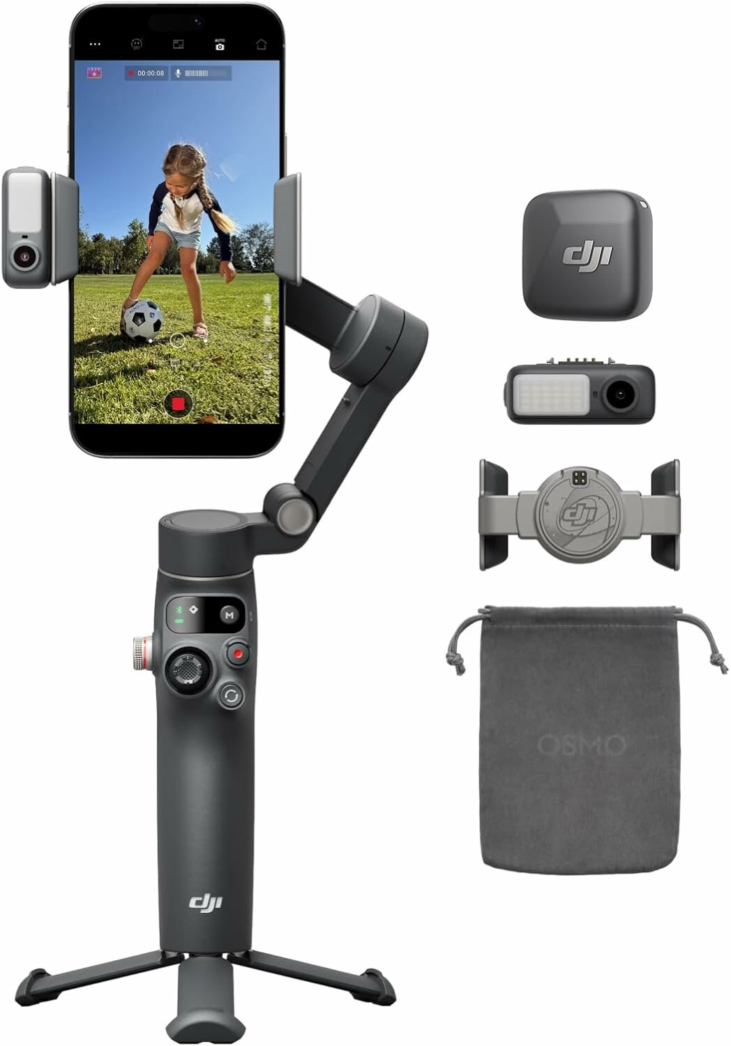Стабилизатор DJI Osmo om8 Mobile SE, для iPhone и Android, с пультом от Apple Watch, 3 оси