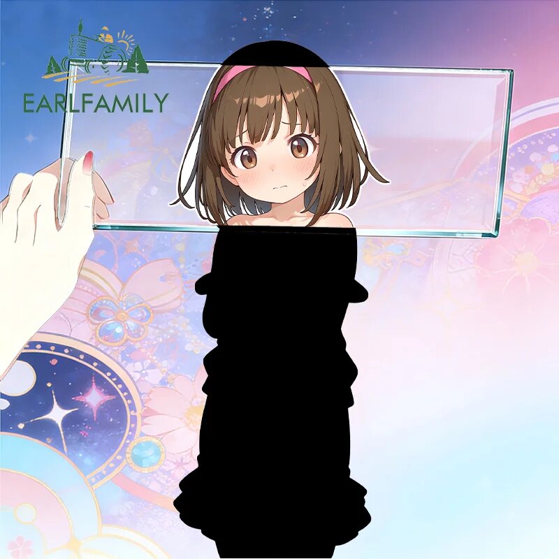 EARLFAMILY Наклейка Kawaii Girl Looking Fine для маскировки царапин на ноутбуках, YT-560718, 13cm