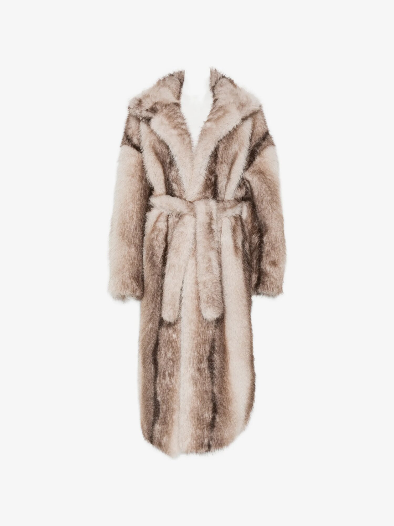 Пальто Faux-fur belted coat