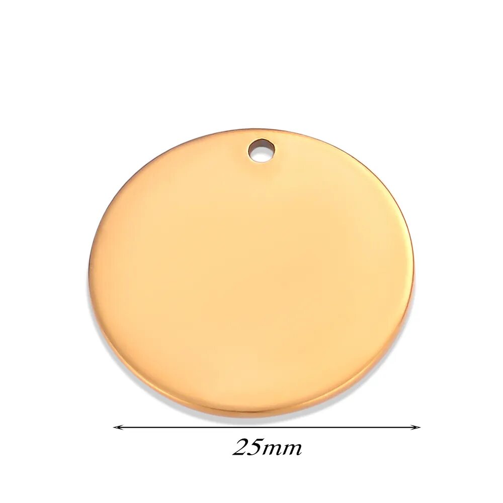 10 шт, Брелок-подвеска для бирки из нержавеющей стали, Форма круглый