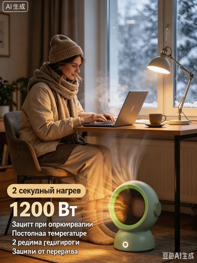 Электрический обогреватель мощностью 1200 Вт для дома, идеальный вариант для работы и отдыха дома