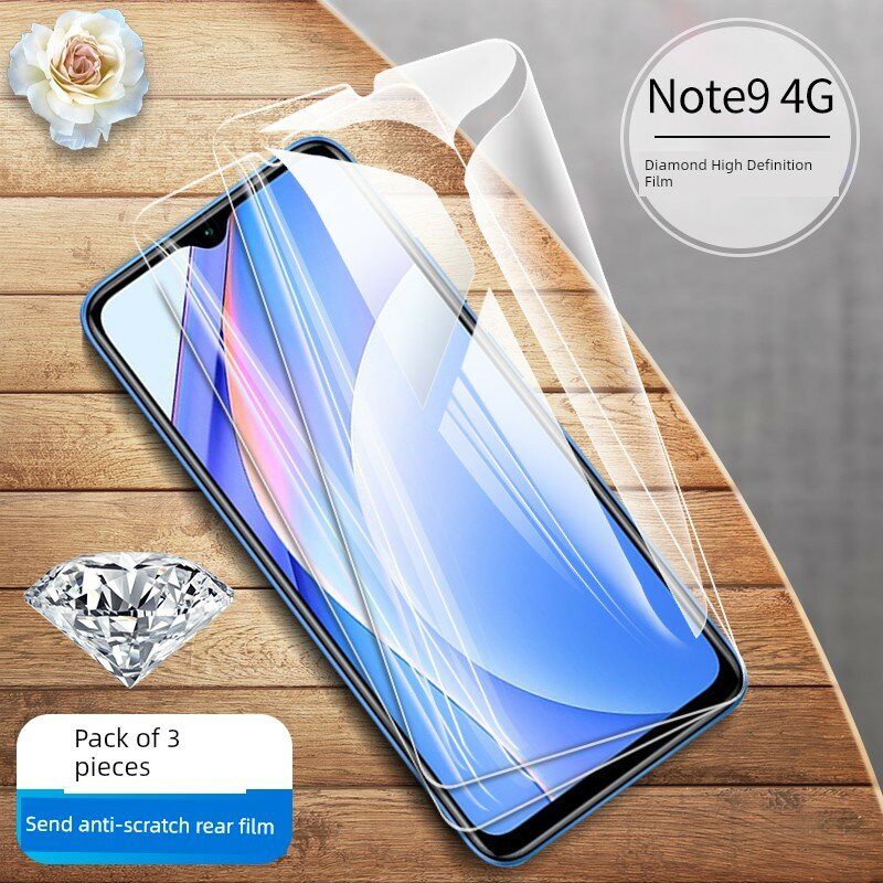 Защитное стекло для Redmi Note 9 4G - прозрачный фильм, 3 шт, противопылевой