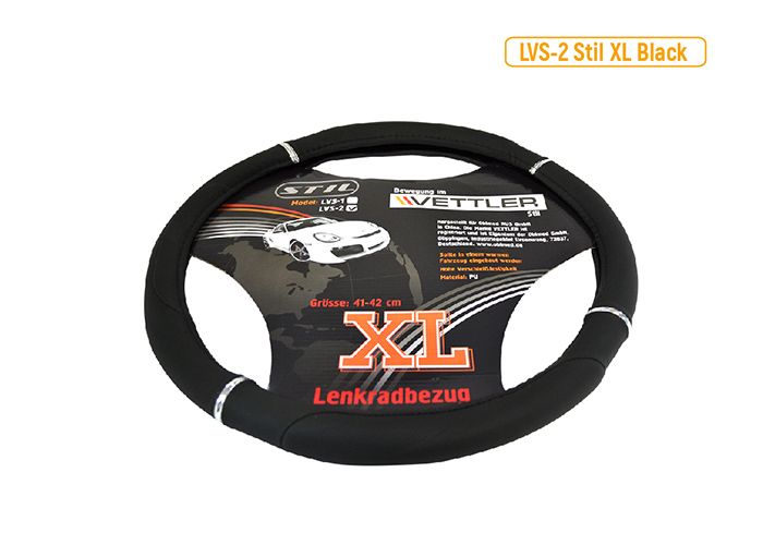 Оплётка руля каркасная для а/м Газель (XL 41-42 см) экокожа (черный) Vettler Stil-2