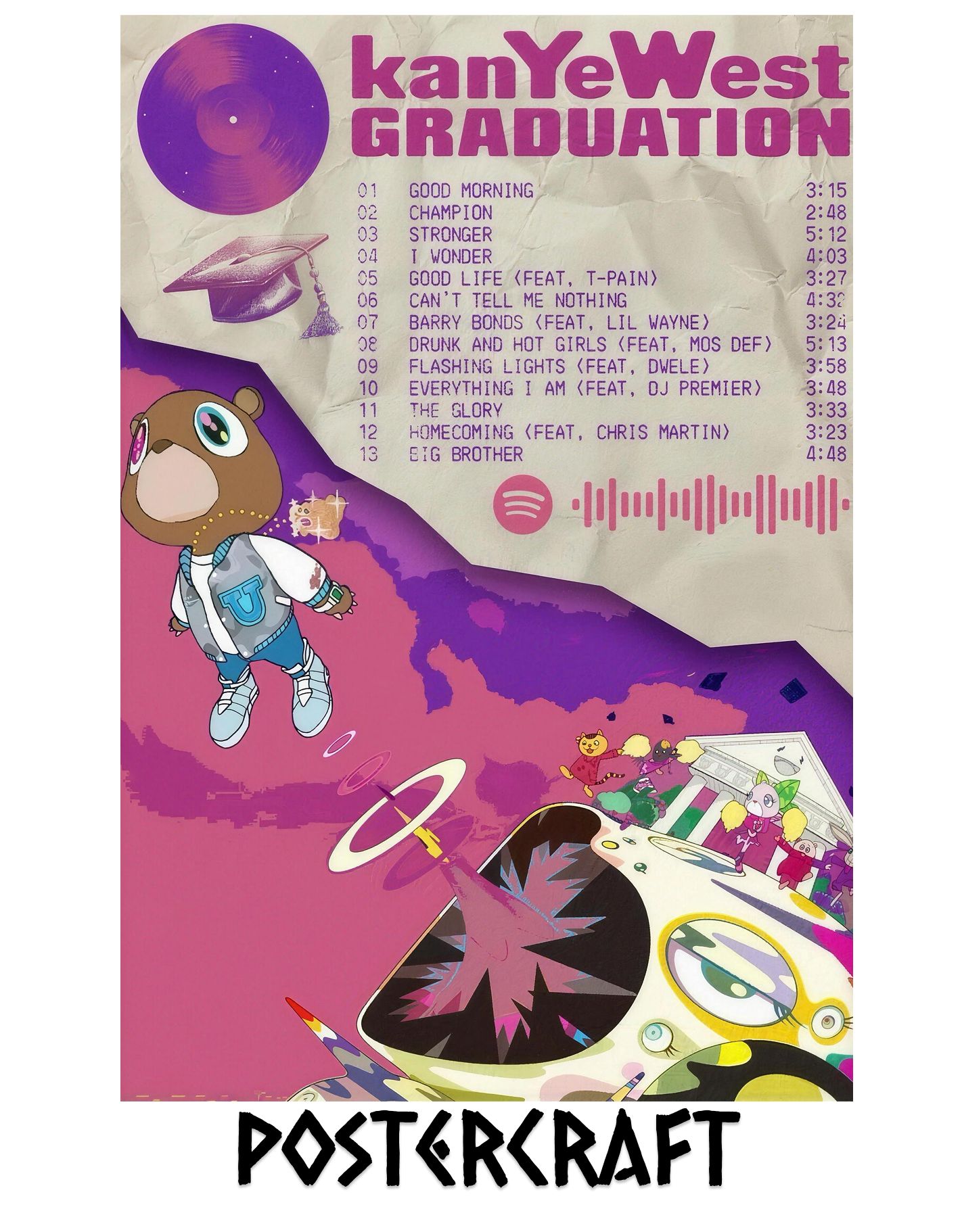 Постер Музыка "Kanye West, Graduation" (Канье Уэст), А3, глянц 42х29.7см