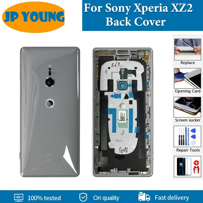 Качество AAA + для Sony Xperia XZ2, задняя крышка, корпус задней двери, чехол для Sony Liquid Black