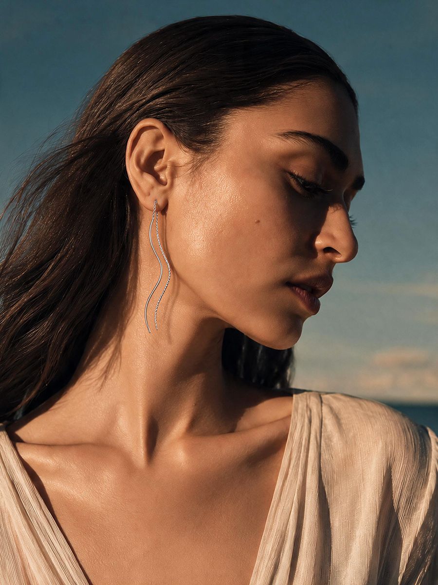 Серьги Ювелир Карат, серебро, 925 проба, родирование, длина 7 см, , серебристый, серый — фото 1