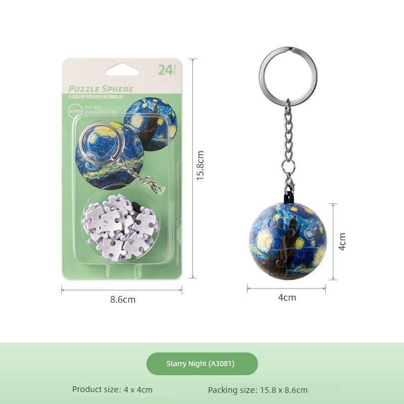 3D-пазл-брелок в форме сферы, 24 детали, баскетбол, футбол, креативный кулон, подарок на День святого Валентина для