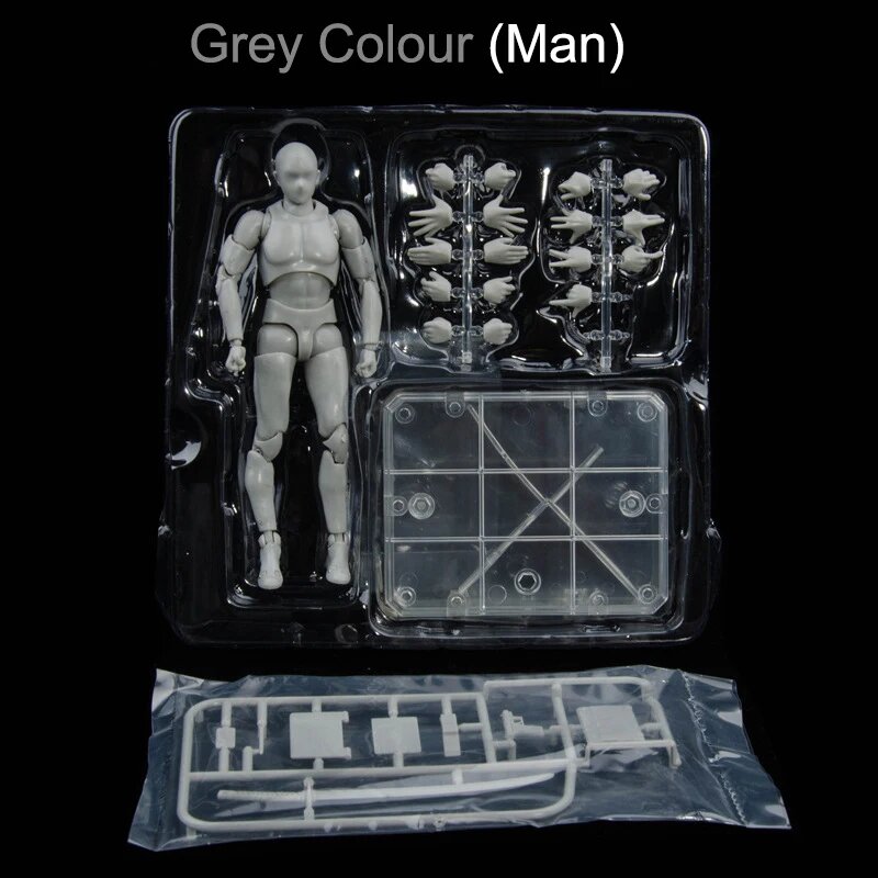 Шарнирная фигурка художника Grey - Man, серый
