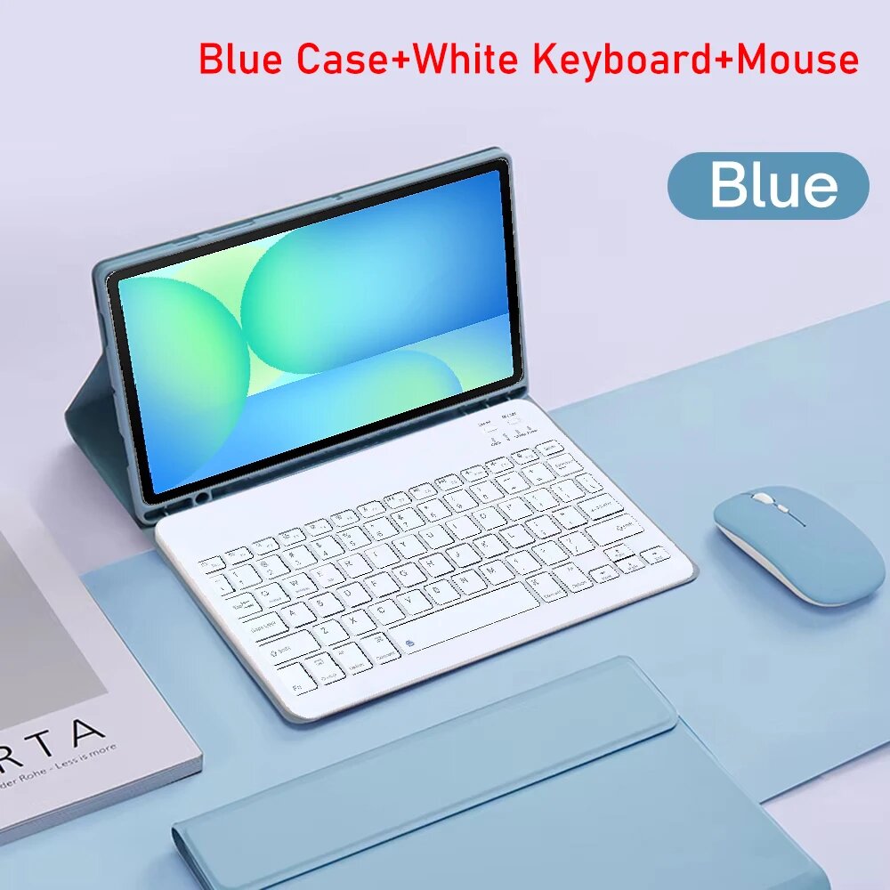 Чехол с клавиатурой PULUZ для Samsung Galaxy Tab S10 FE Plus 13.1" Russian Keyboard, Blue B