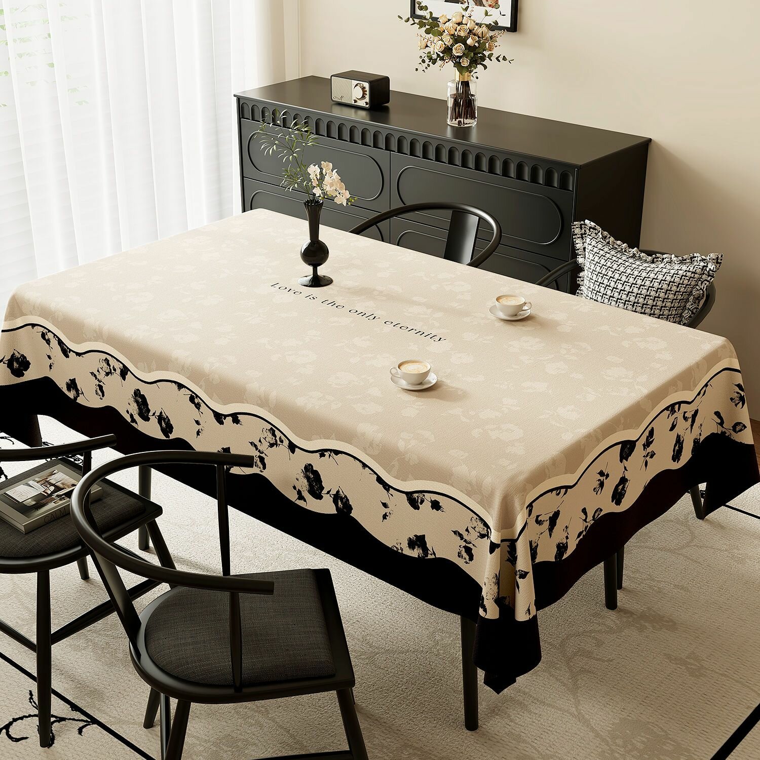 Скатерть квадратный на стол клеенка 140x220 см -Подходит для квадратного стола размером 100х180влагозащитная, для кухни