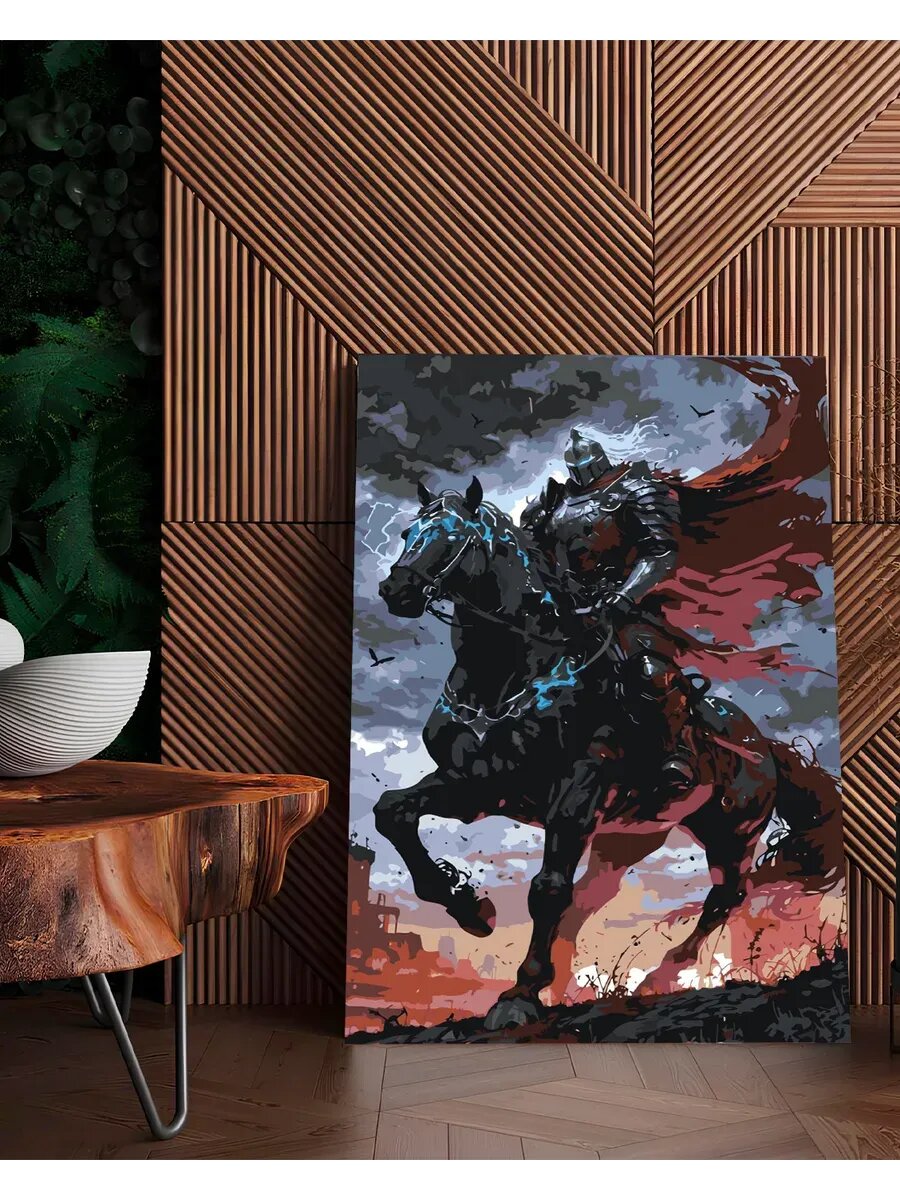 Картина по номерам Рыцарь-Всадник-Лошадь