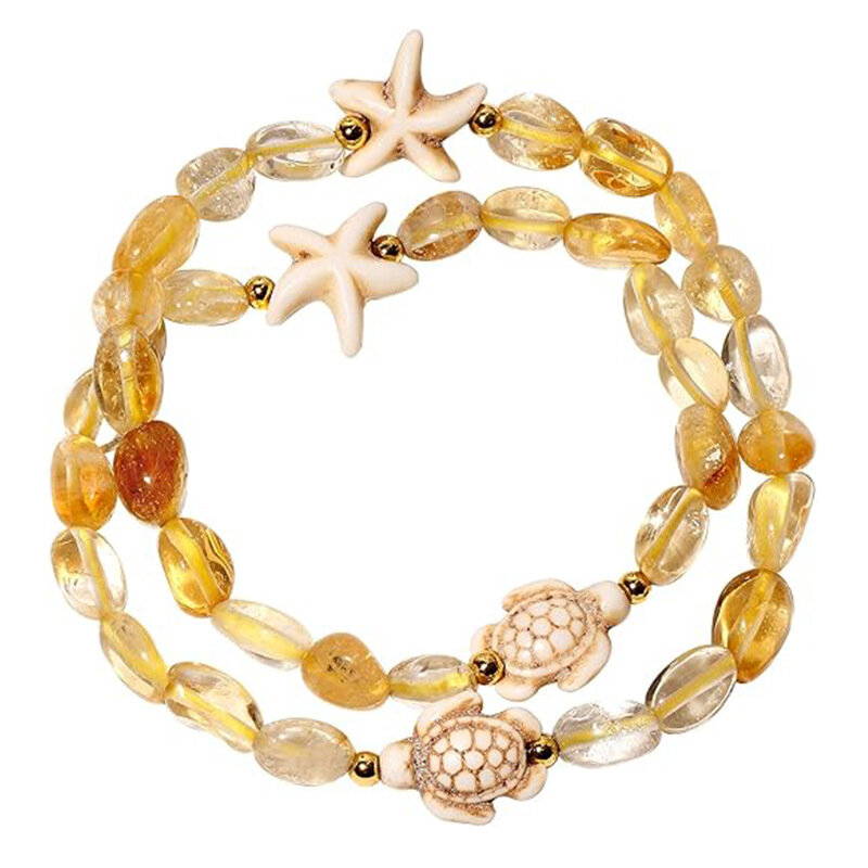 Браслет для гадания, YM Цитрин Кристалл Богатство Фортуна Пляж Удача