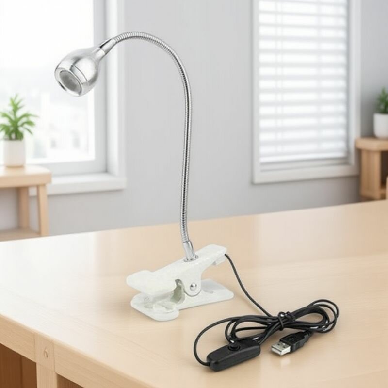 Лампа-кл с LED, 3Вт, гибкий шланг, USB, для чтения и компьютера, оригинальный подарок