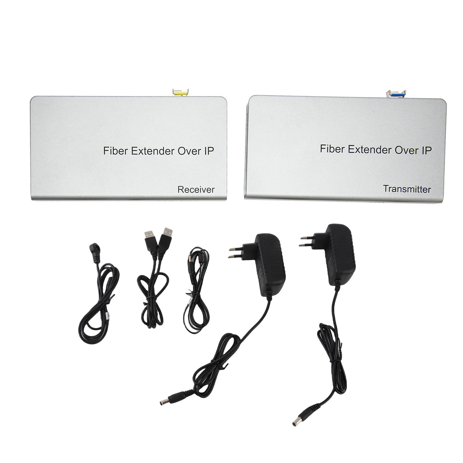 Удлинитель мультимедийного интерфейса HD по оптоволоконному кабелю до 20 км, 1080P, KVM, вилка европейского стандарта.