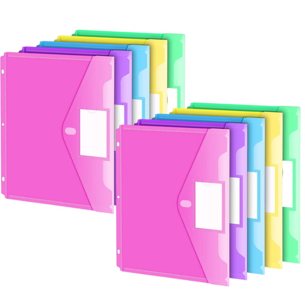 5 / 10шт карманов с перфорацией, прозрачная пластиковая сумка для файлов, водонепроницаемый футляр для файлов, органайзер для документов с 3 отверстиями для офиса и школы