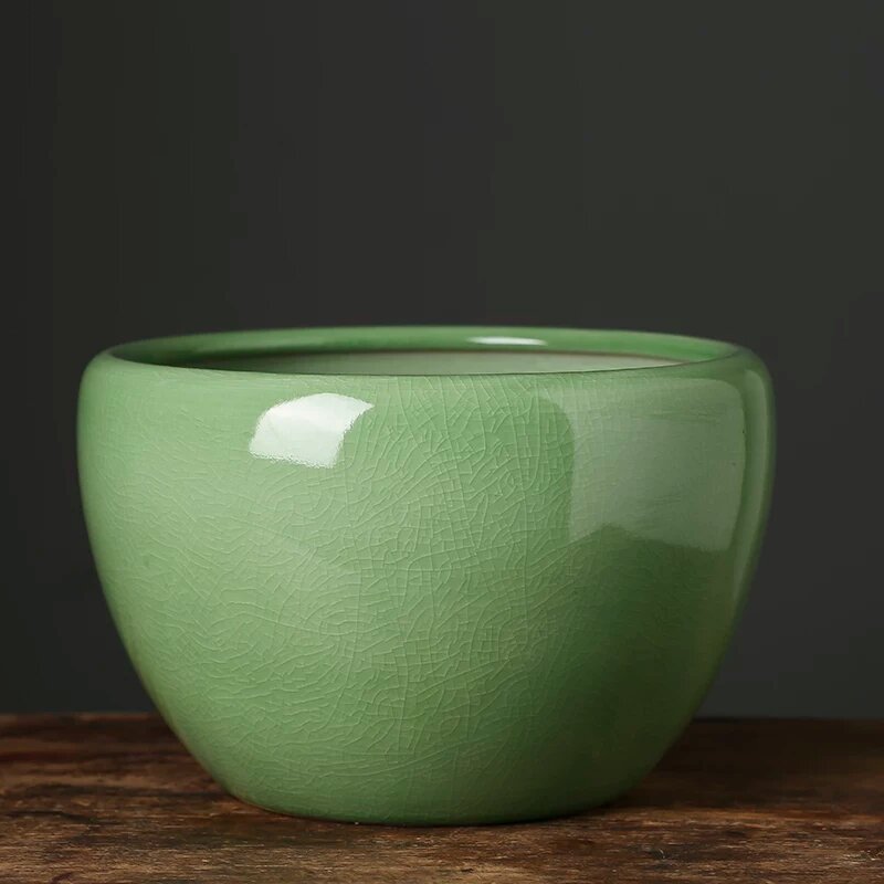 Зеленый аквариум с ледяным узором для золотых рыбок, диаметр 62 см, большой аквариум