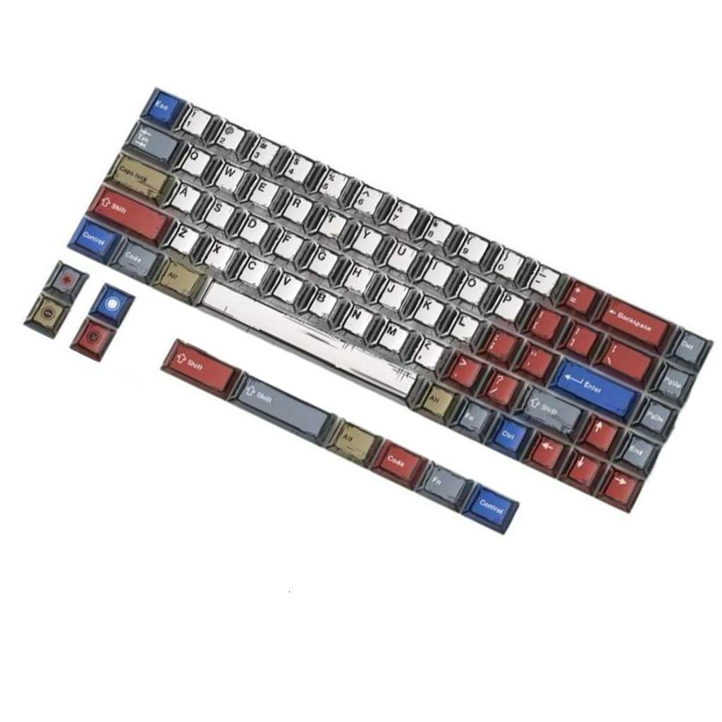 78-клавишные PBT кейкапы BOW с подсветкой, Смешанные огни