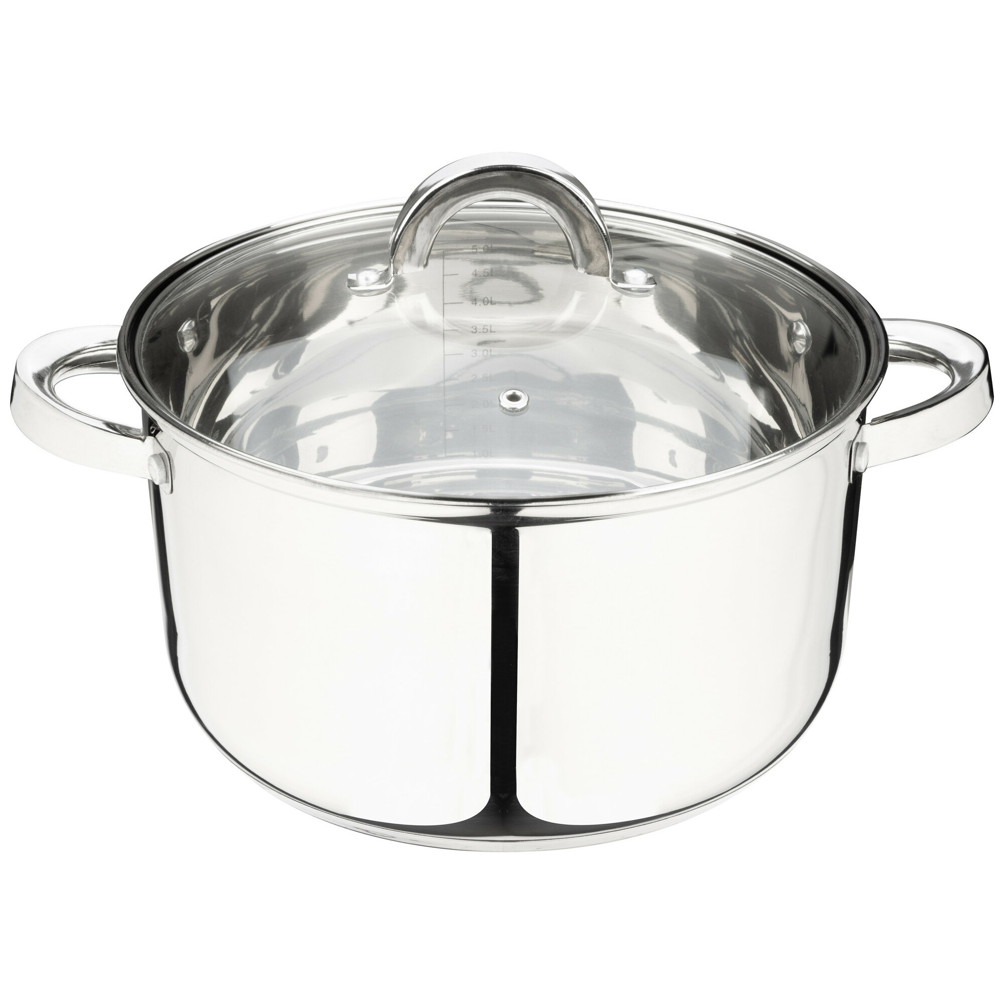 Кастрюля MALLONY "Mediano" 5.8 л, 24 см, нержавеющая сталь, с крышкой, шкала объема