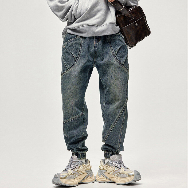 Тренд RONG CH Мужские Джинсы Американские Потертые Слим Трендовые Кэжуал Деним, Размер_4XL