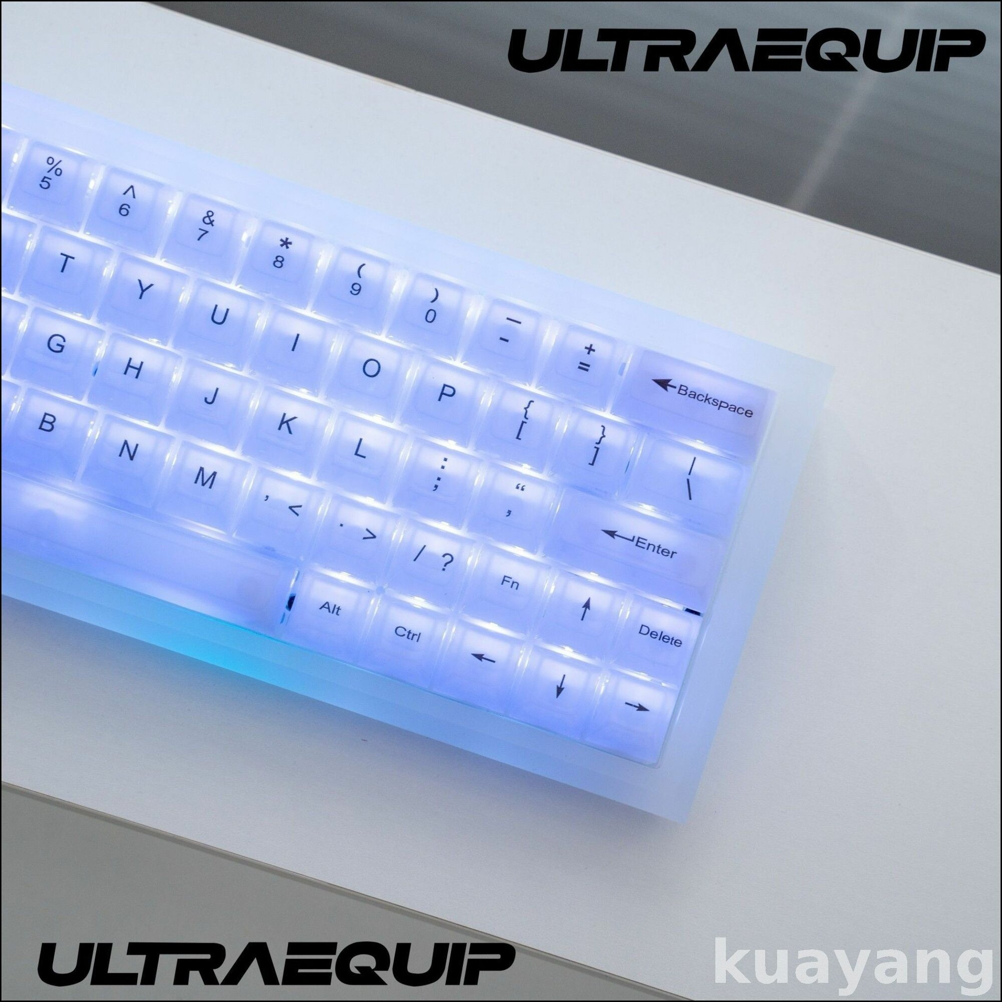 Клавиши Ice Classic из белого нефрита с молочно-белым и прозрачным синим оттенком, высота MDA, механические магнитные крестовые стержни, полный набор с ледяным эффектом